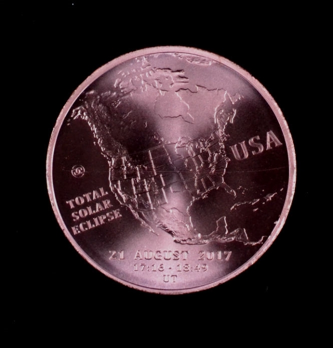 2017 Set of 3 Silver, Copper, & Brass Great American Eclipse Rounds