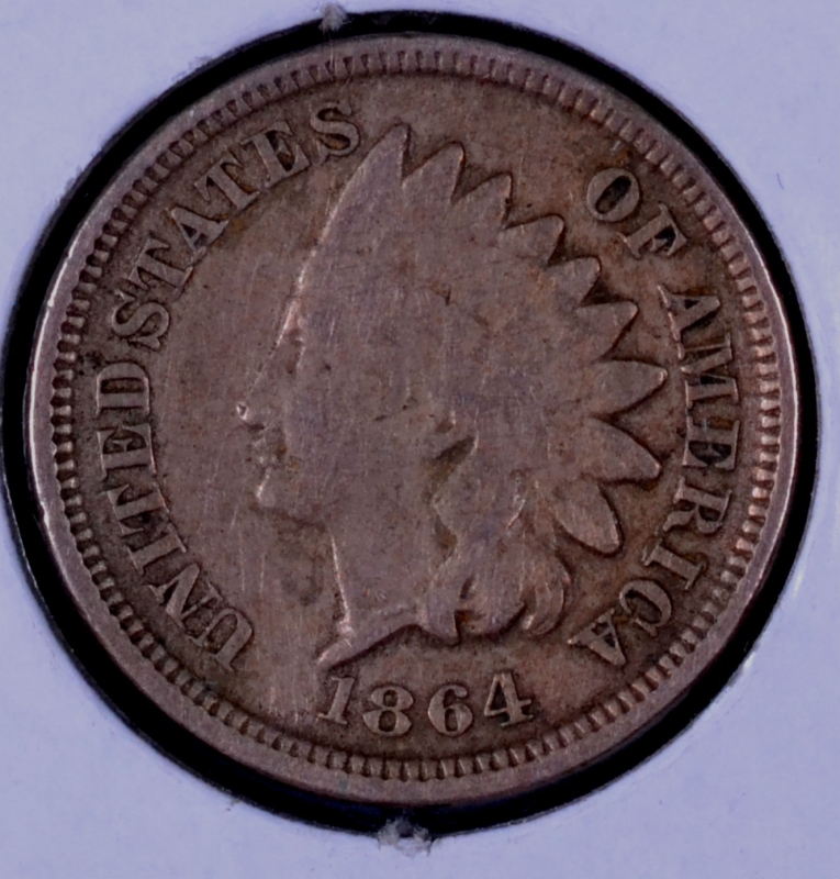 1864 1C Indian Head Cent - VF Cleaned