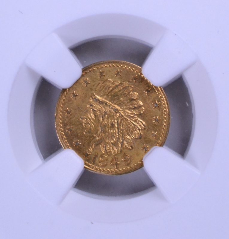 1849 $1 California Gold Hart's Coins of the West NGC MS 63 2082064-001