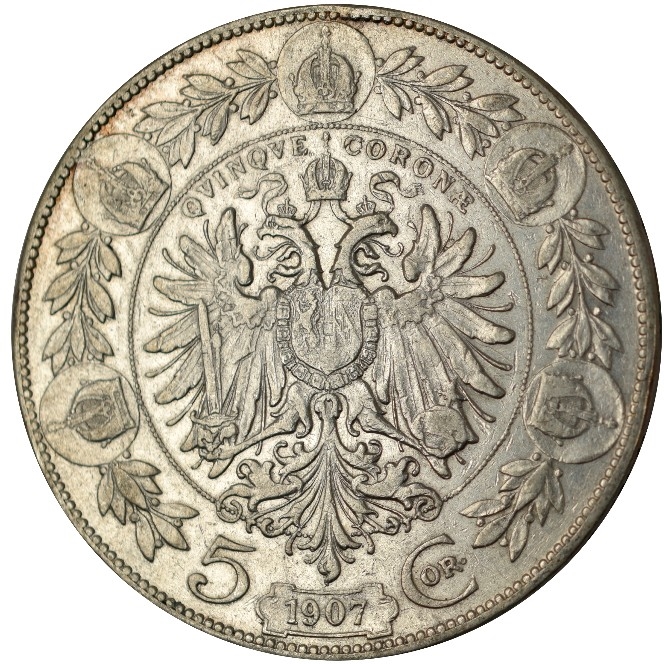 1907 Austria 5 Corona - Franz Joseph I (Silver)