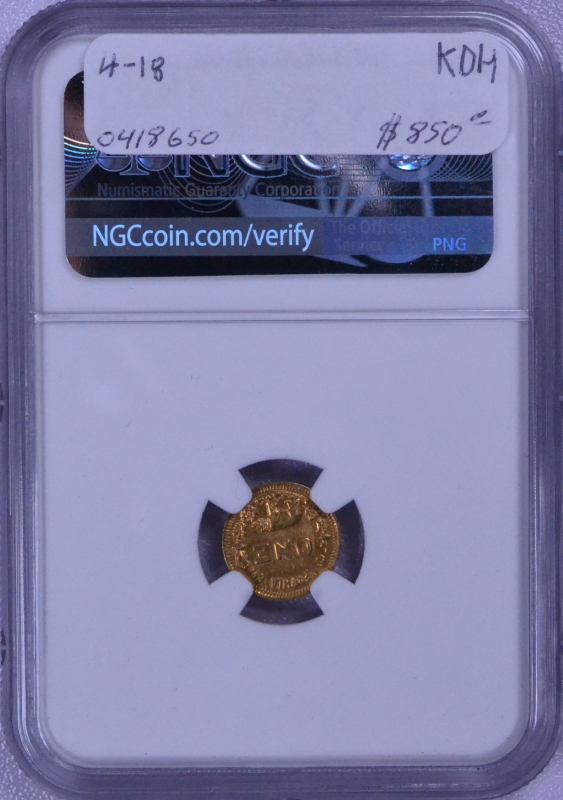 1849 $1 California Gold Hart's Coins of the West NGC MS 63 2082064-001