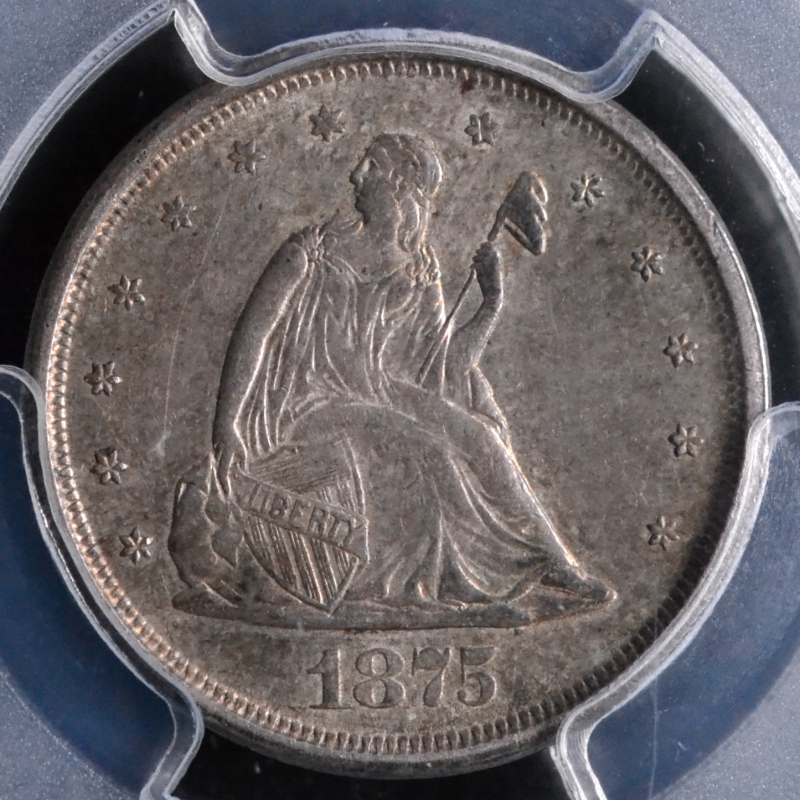 1875-S 20C Seated Liberty Twenty Cent - PCGS AU 58
