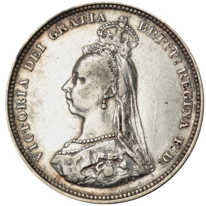 1887 Great Britain 1 Shilling - Victoria (2nd portrait; Silver)