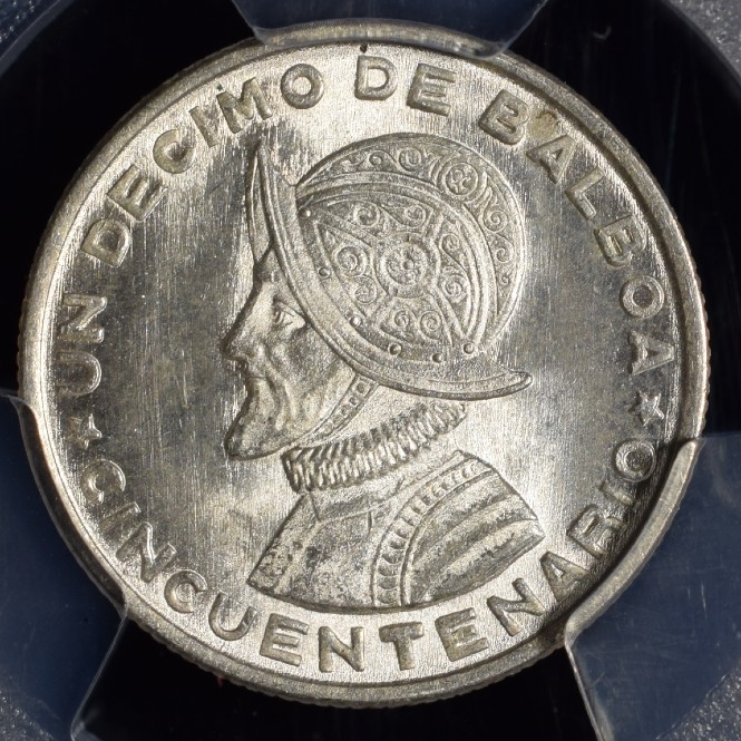 1953 Panama 1/10 Balboa - Cincuentenario - PCGS MS66