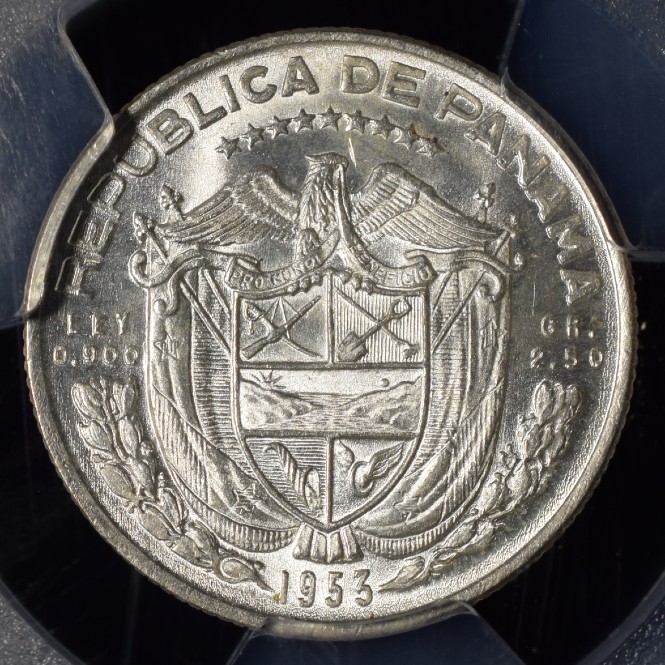 1953 Panama 1/10 Balboa - Cincuentenario - PCGS MS66