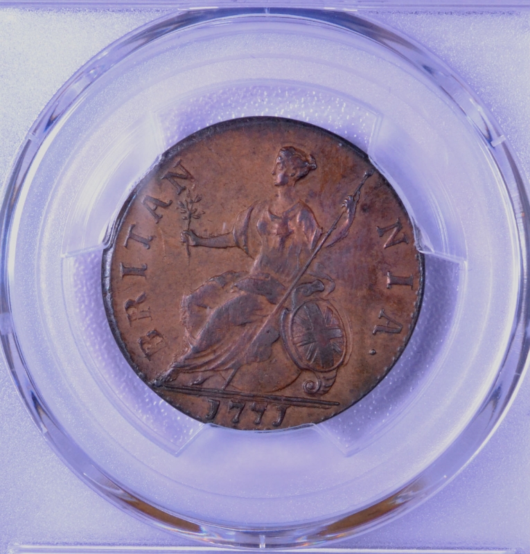 1771 1/2D Great Britain Half Penny PCGS AU 58 34856165