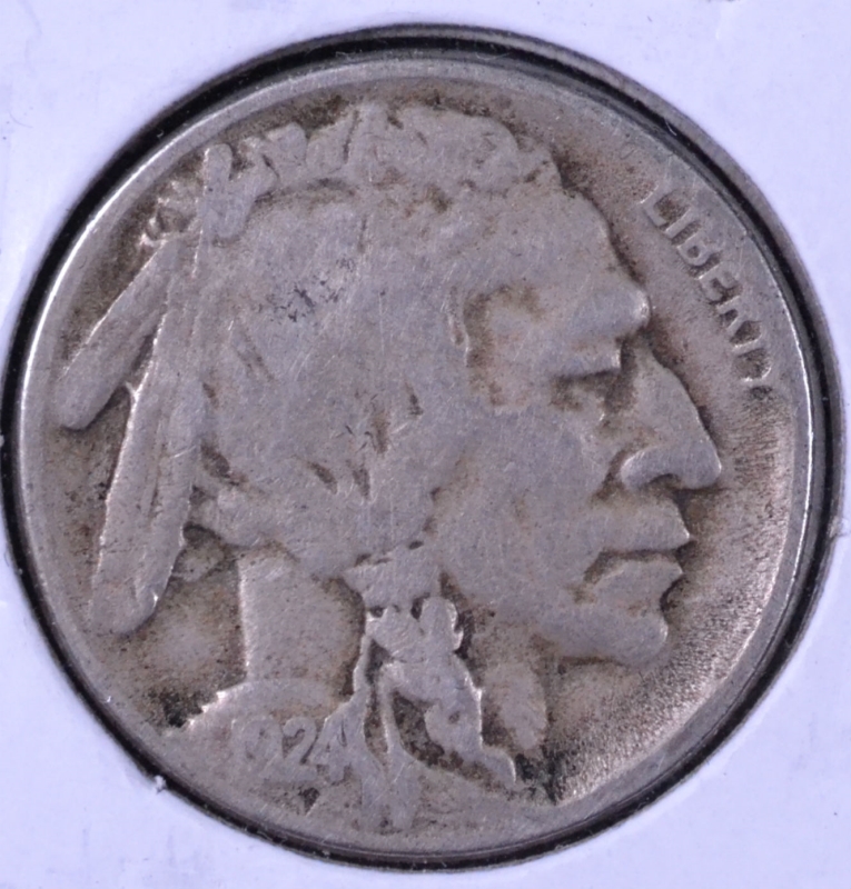 1924-S 5C Buffalo Nickel - F Corrosion