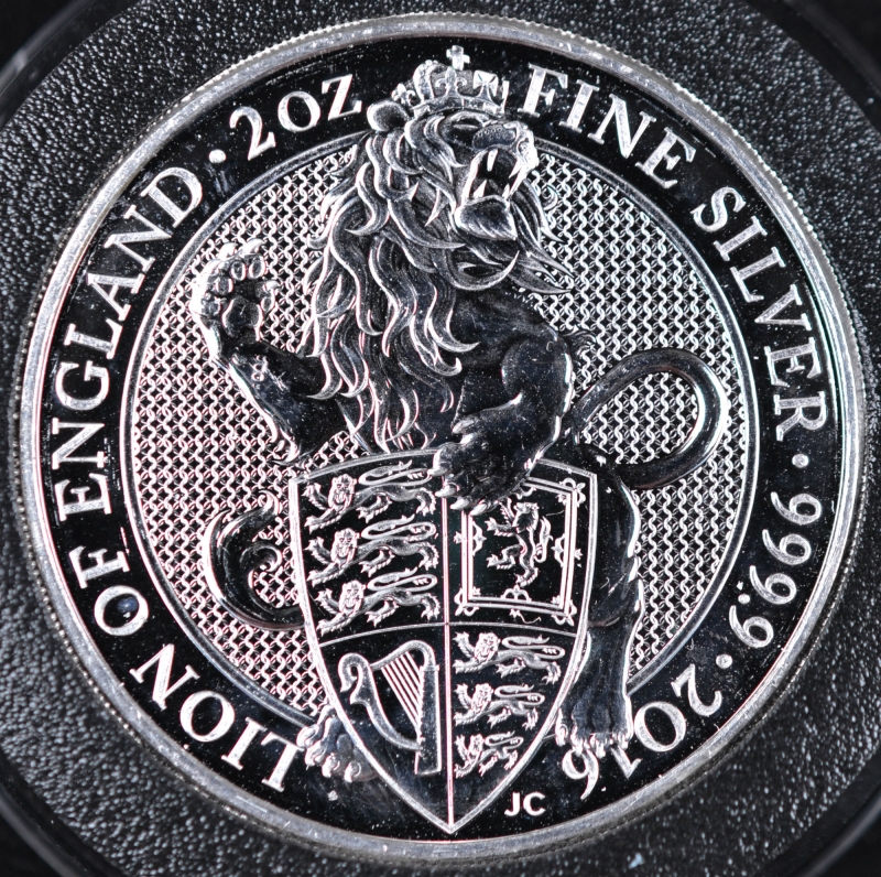2016 2 oz Silver Great Britain Queen's Beast The Lion