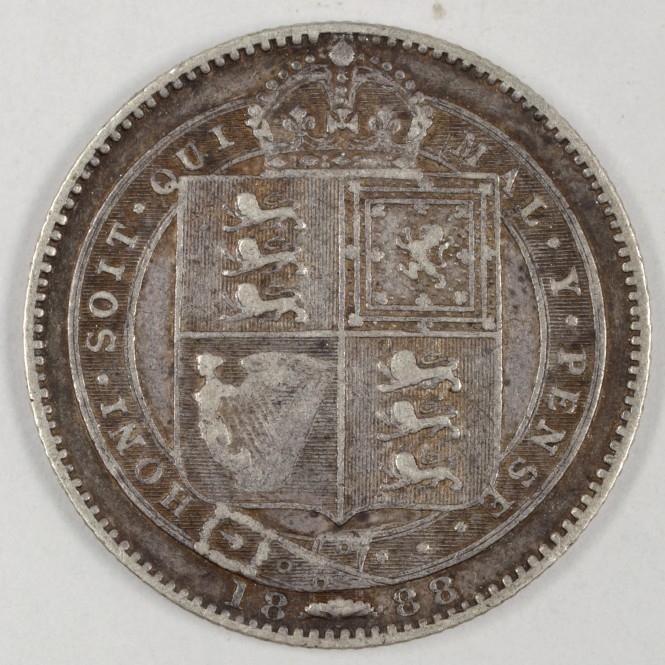 1888 Great Britain 1 Shilling - Victoria (2nd Portrait; 1st Type)