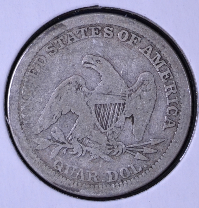 1854 25C Seated Liberty Quarter Arrows - F Cleaned