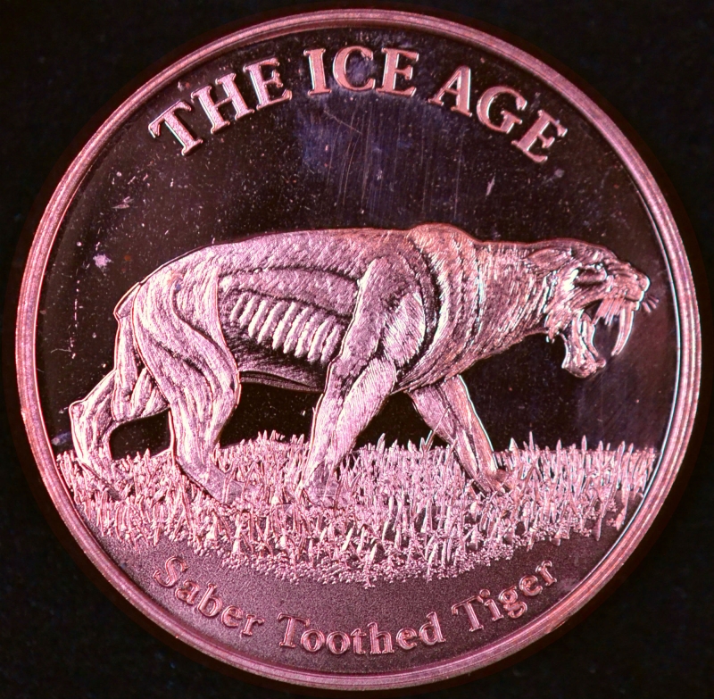1 oz Copper Saber Toothed Tiger Coin