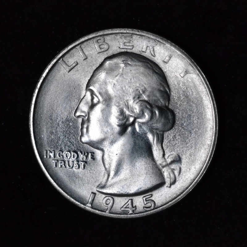 1945-S 25C Washington Quarter Dollar - Gem BU