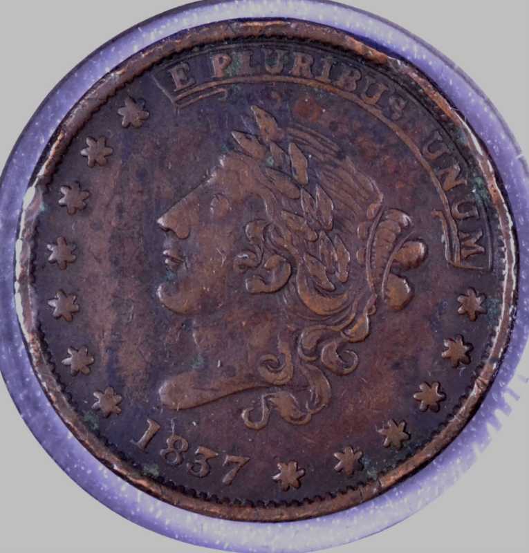 1837 "Not One Cent" Hard Times Token HT-51