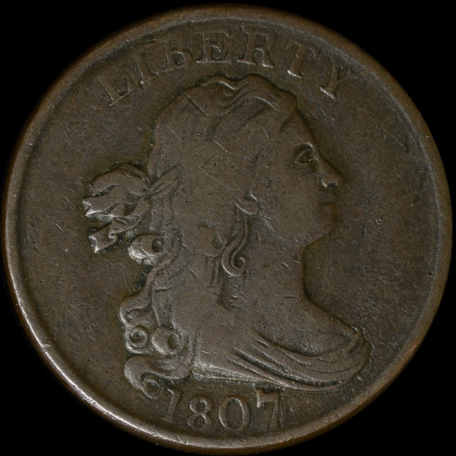 1807 Draped Bust Half Cent - VF