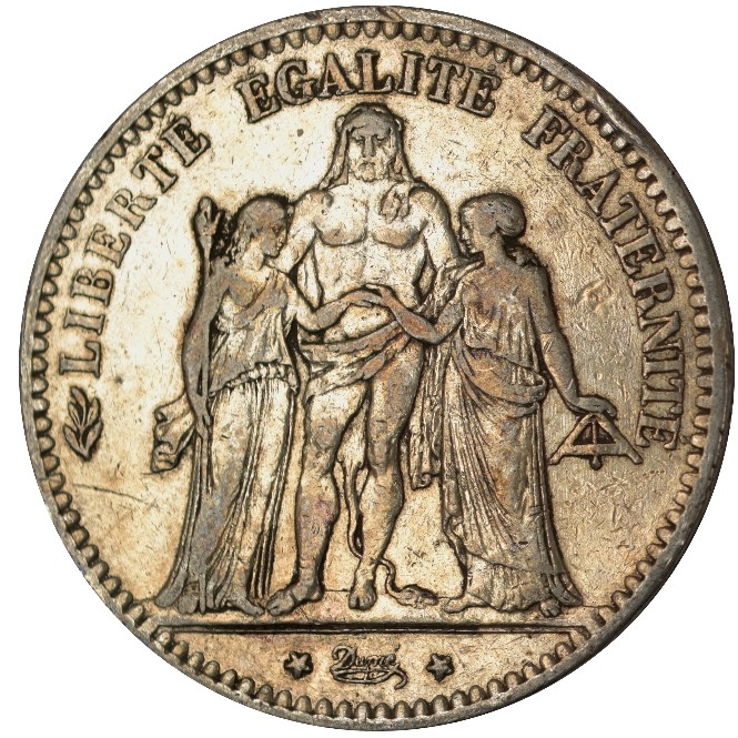 1876-A France 5 Francs (Silver)