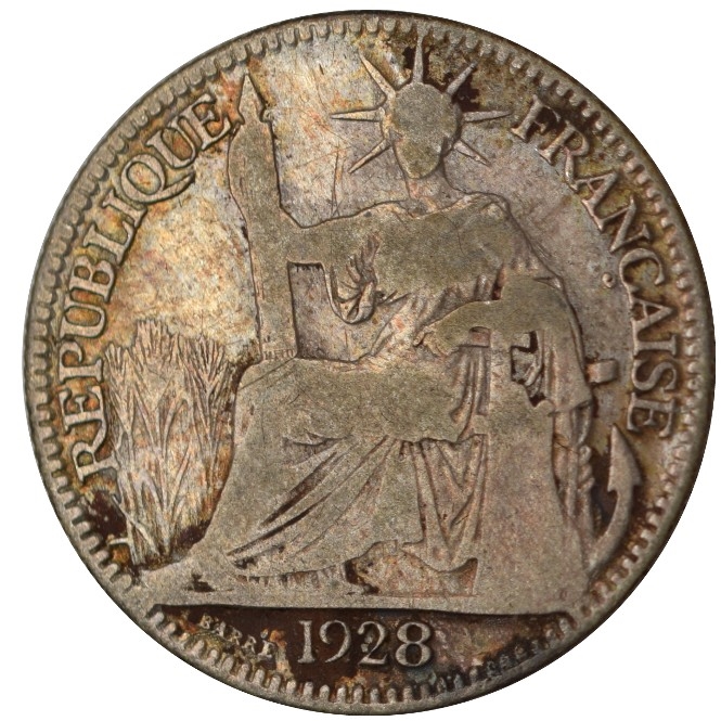 1928-A French Indochina 10 Centimes (Silver)