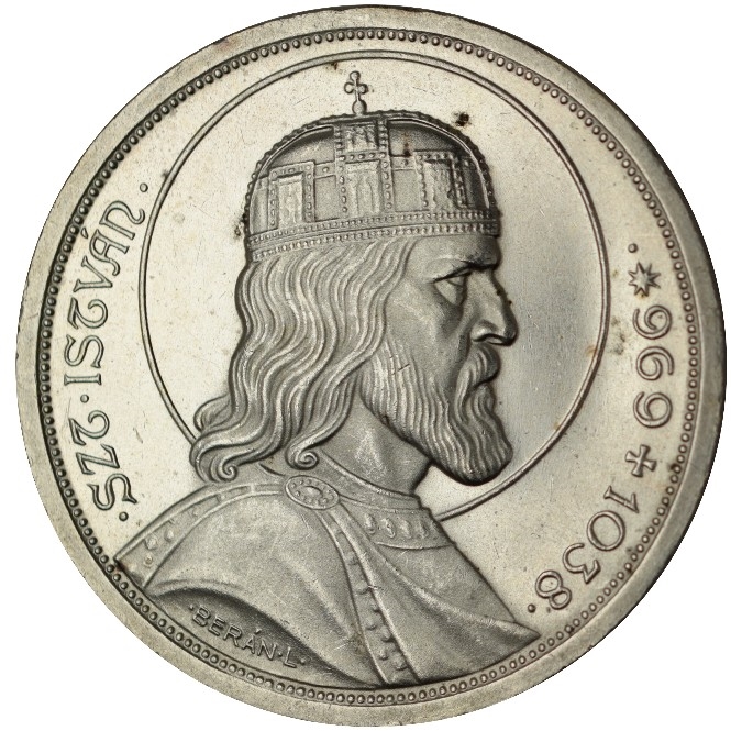 1938-BP Hungary 5 Pengo - Miklós Horthy (Death of St. Stephen)