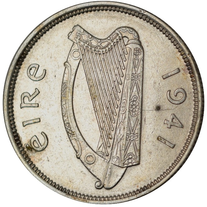 1941 Ireland 1 Florin - Salmon (Silver)