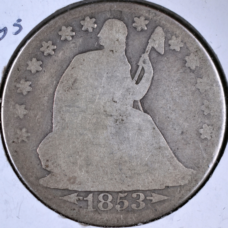 1853-O 50C Seated Liberty Half Dollar Arrows & Rays - AG