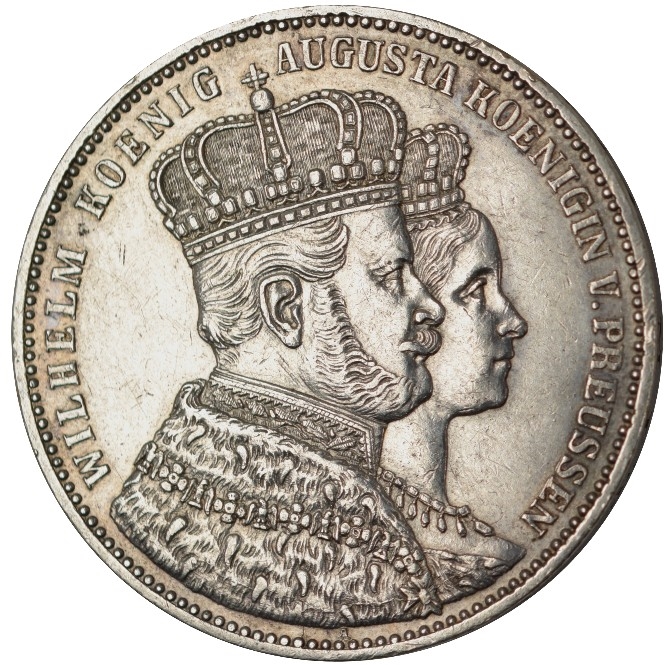 1861-A German States 1 Thaler - Kingdom of Prussia (Coronation; Silver)