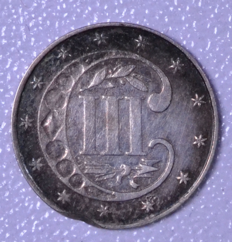 1870 3C Silver Three-Cent Piece - CH AU Rim File