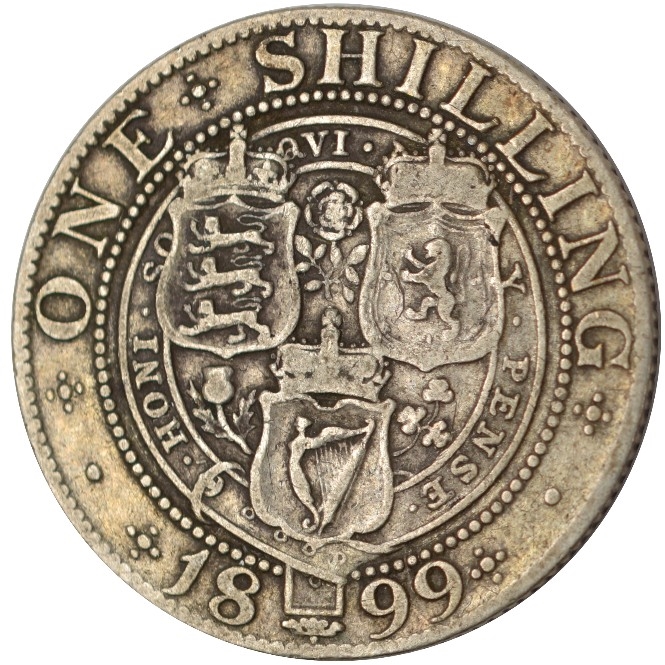 1899 Great Britain 1 Shilling - Victoria (3rd Portrait; Old Head)