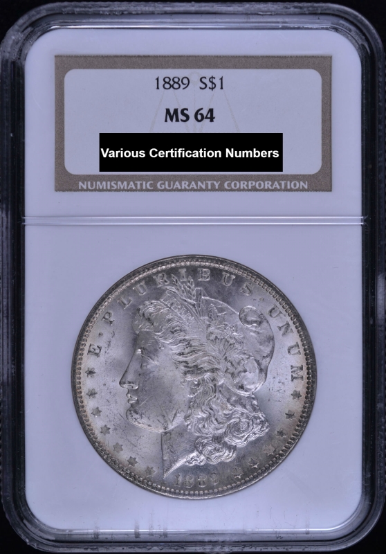 1889 Morgan Silver Dollar - PCGS MS64 (Various Serial Numbers)