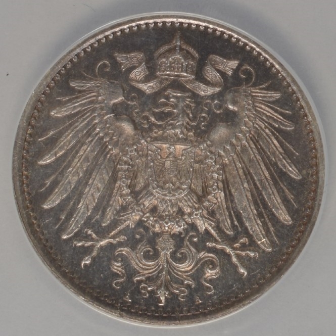 1893-A Germany 1 Mark - Wilhelm II (Small Shield) - ANACS PF62CAM