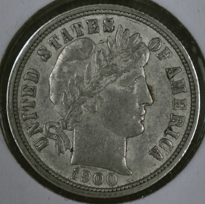1900-O 10C Barber Dime - About Uncirculated