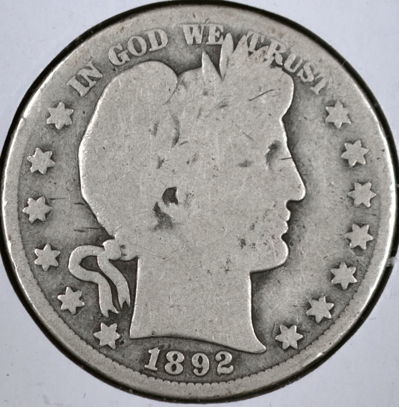1892-S 50C Barber Half Dollar - About Good