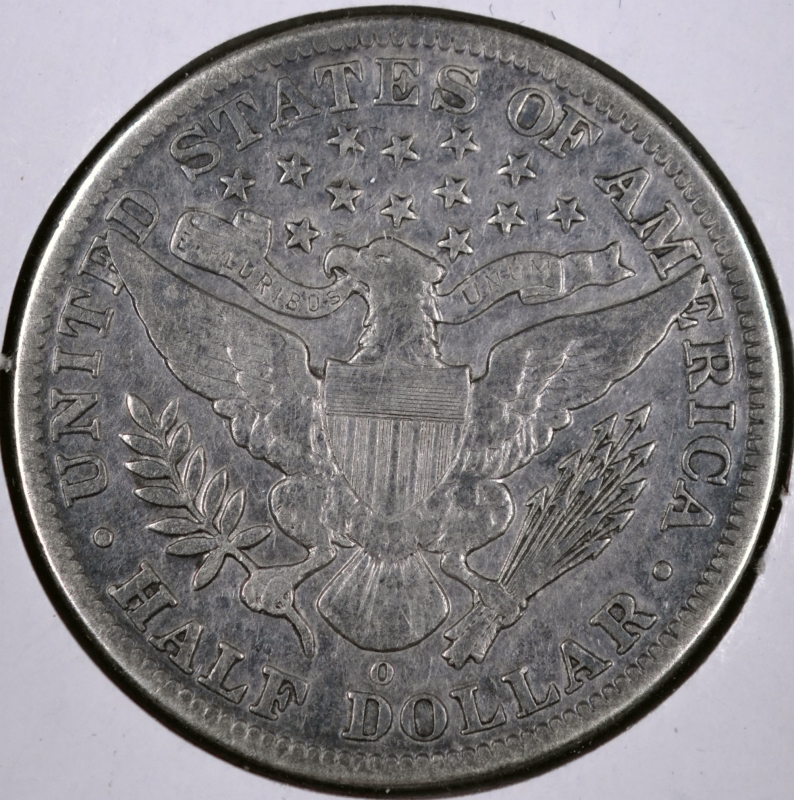 1895-O 50C Barber Half Dollar - Fine Plus, Cleaned