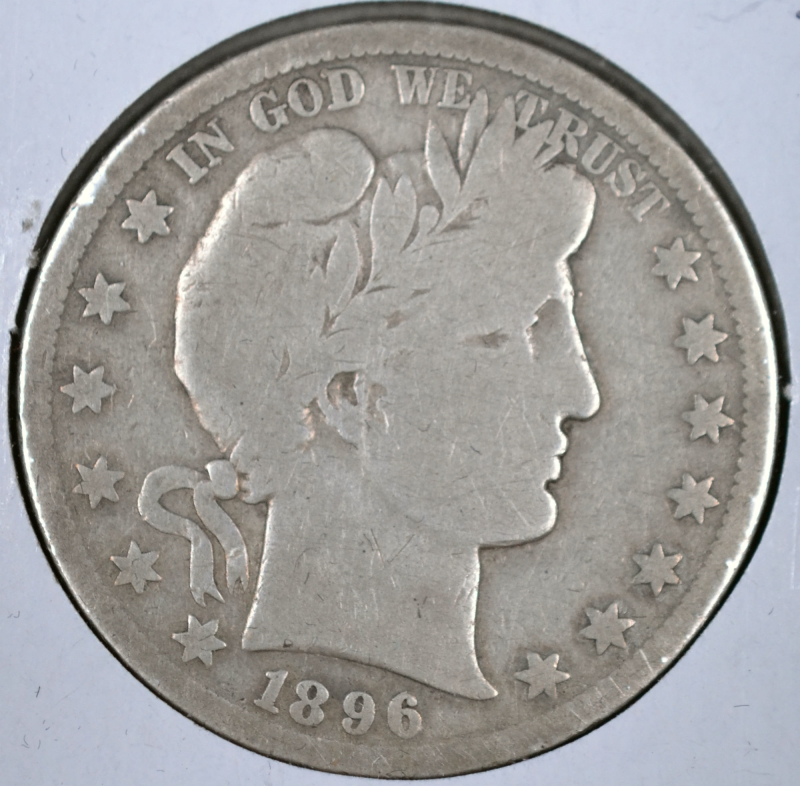 1896-S 50C Barber Half Dollar - Very Good Scratch