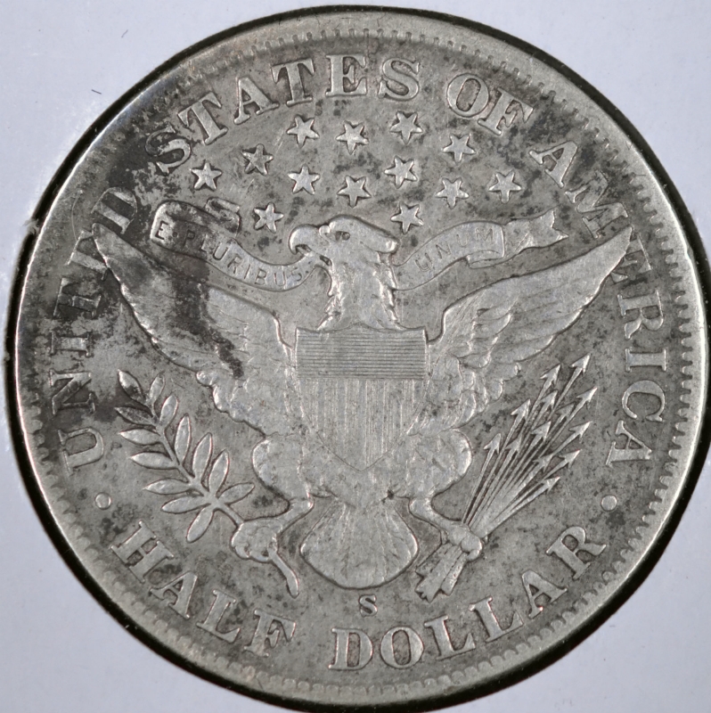 1906-S 50C Barber Half Dollar - Very Fine Corrosion
