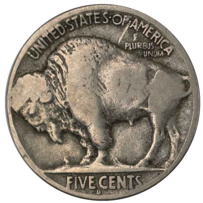 1915-D U.S. 5¢ - Buffalo Nickel - F