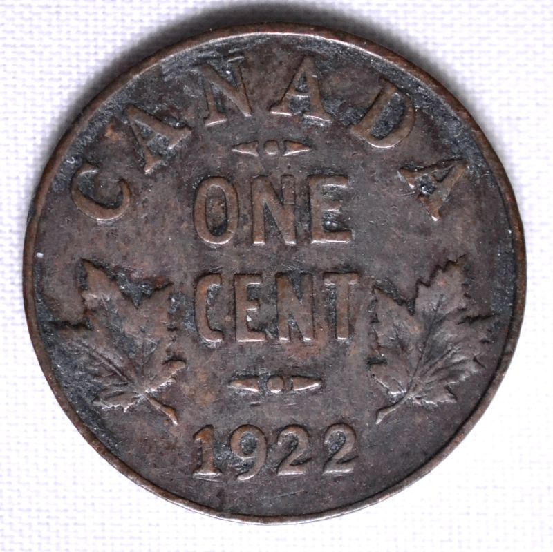 1922 1C Canada Cent KM# 28