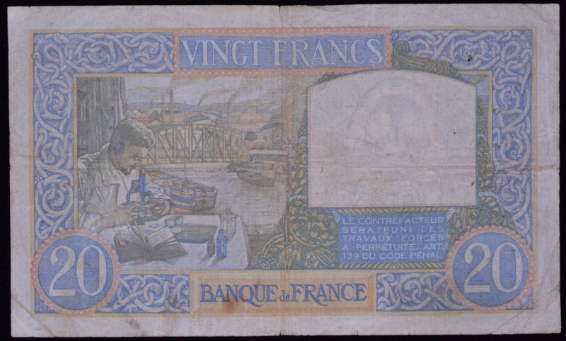 1941 France 20 Francs Note 30-10-1941 155321431