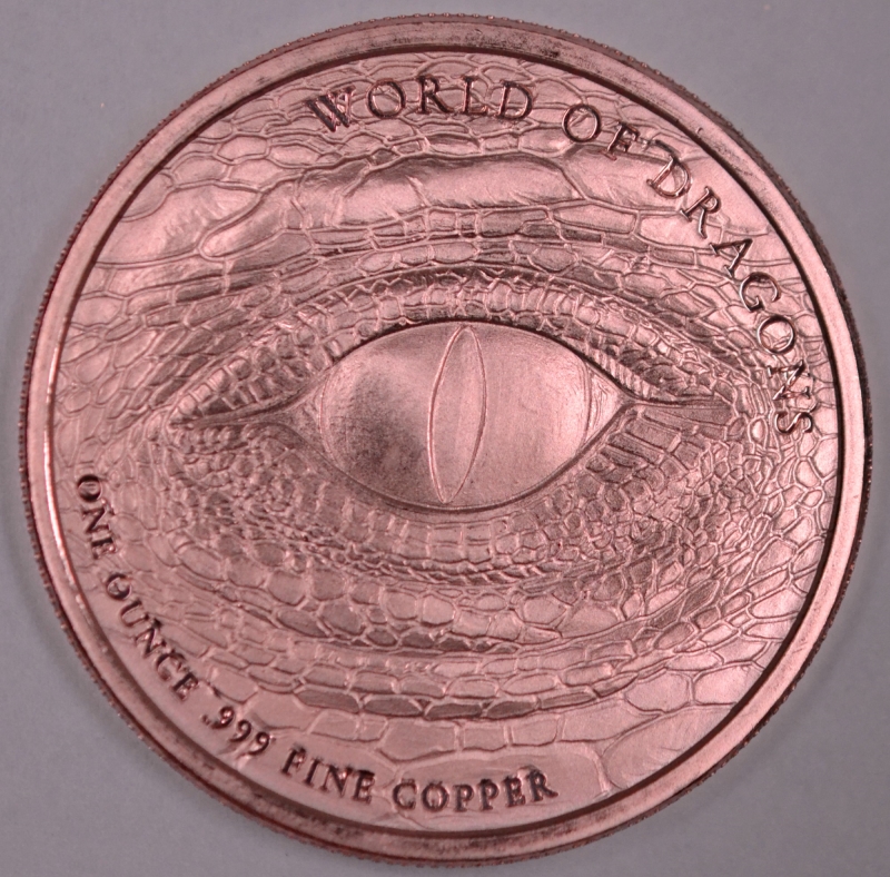1 oz Copper Aztec Dragon