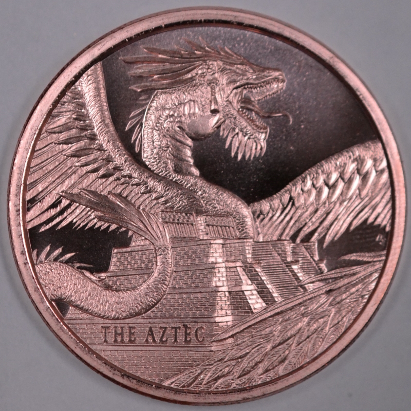1 oz Copper Aztec Dragon