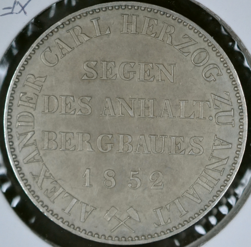1852 - A 1 Thaler Germany "Anhalt-BernBurg" KM - 84 Silver Amazing ...