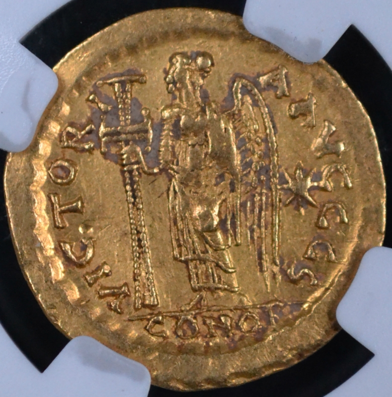 Zeno, AD 474-491 Eastern Roman Empire AV Solidus - NGC Extremely Fine