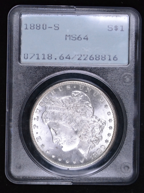 1880-S $1 Morgan Dollar In PCGS Rattler Holder! - PCGS MS 64 2268816