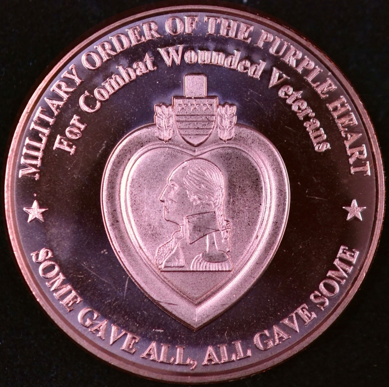 1 oz Copper Round - Purple Heart - 20 Count Roll