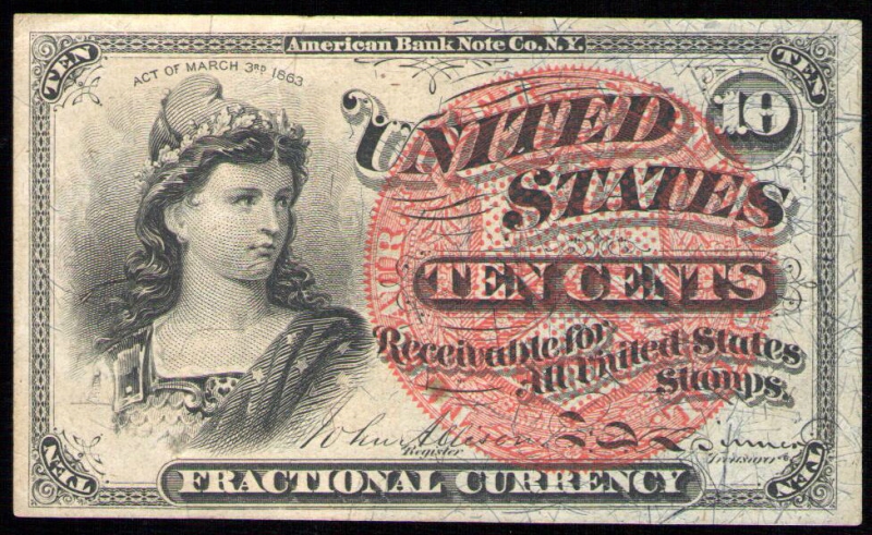 4th Issue 10C Fractional Currency Fr. 1259 - Extremely Fine Plus