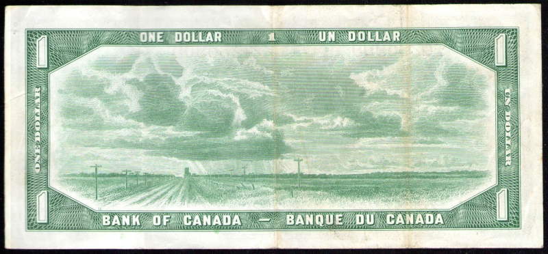 1954 $1 Canada "Devil Hair" Note K-66b - Extremely Fine