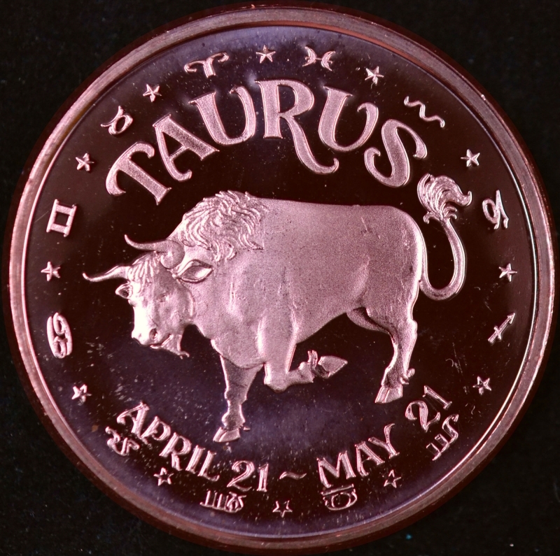 1 oz Copper Round - Taurus - 20 Count Roll