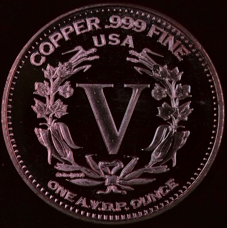 1 oz Copper Round - "V" Nickel - 20 Count Roll