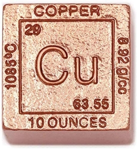 10oz .999 Fine Copper Cube