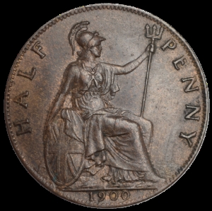 1900 Great Britain 1/2 Penny - Victoria (3rd Portrait)