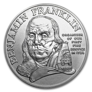 1992-P U.S. - Benjamin Franklin Firefighters Silver Medal