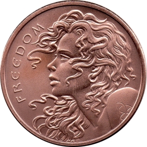 1oz Copper Round - Silver Shield Freedom Girl - 20 Count Roll